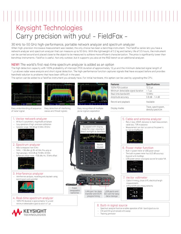 Keysight Technologies Carry precision with you! - FieldFox - PDF Asset Page | Keysight